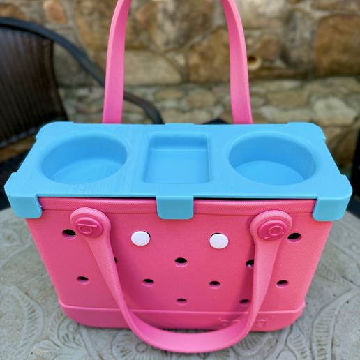 🏖️ Bitty Bogg bag Tote Topper- 2 cups and Tray (Commercial Use)・ STL ...