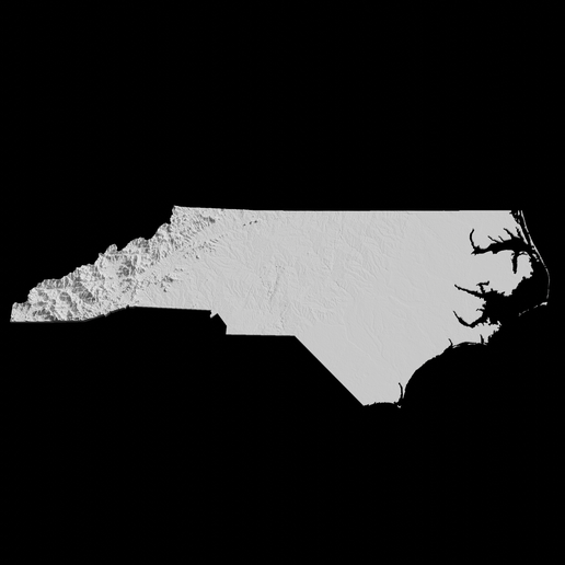 🇺🇸 USA State of North Carolina Topographic Map - 3D Terrain Elevation ...