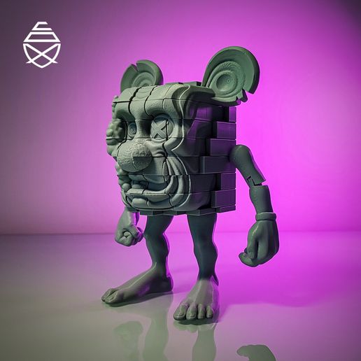 🐁 Pixel Mouse + Body holder・ 3D File for 3D printing・Cults