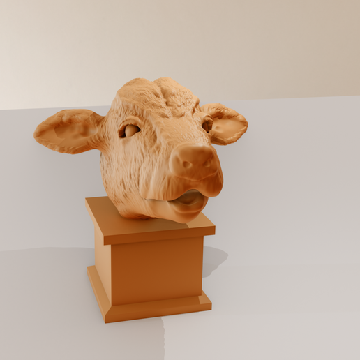 STL file cow calf head bust mooing stl 🐄 ・3D printer model to download ...