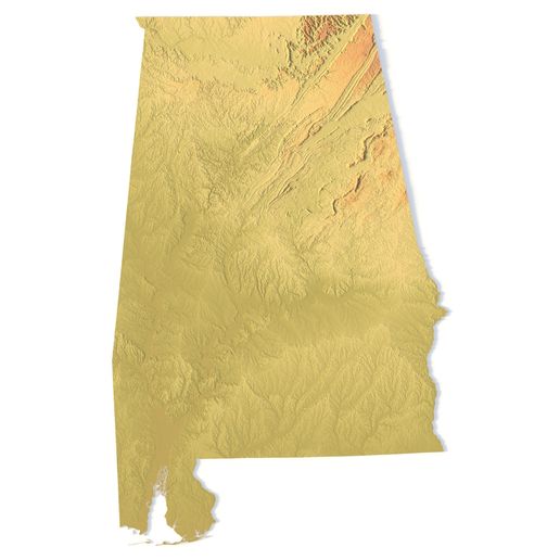 3D file Alabama Topographic Map STL Model 🗺️ ・3D printer design to ...