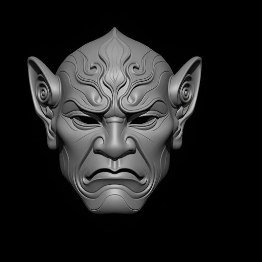 📁 MogkMask – 3D Printable Oni Demon Mask STL File | Samurai Cosplay ...