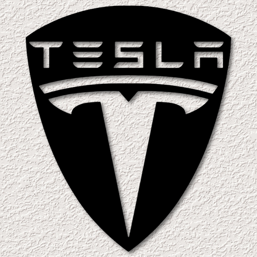🎨 Tesla emblem wall art tesla wall decor tesla sign 2d art tesla logo ...