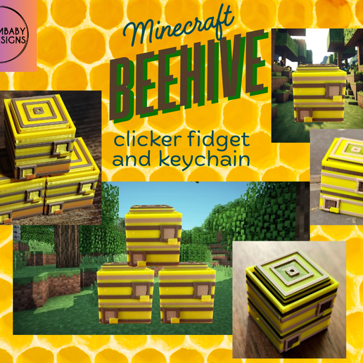 👌 Minecraft Beehive Clicker Fidget and Keychain・ 3D File for 3D ...