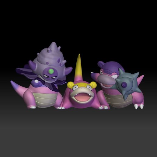 STL file Pokemon Galarian Slowpoke Slowbro Slowking 3D print model 🐉 ...