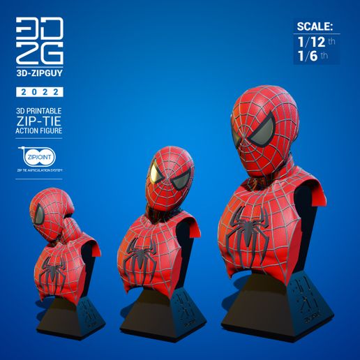 👤 TOBEY MCSPIDER Zipguy BUST・Free STL File for 3D printing・Cults