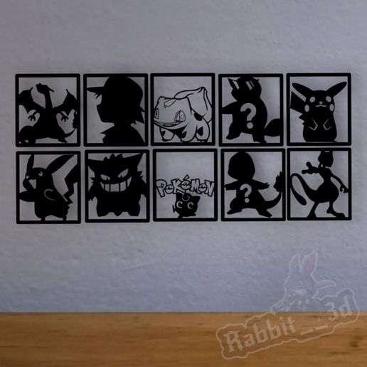 🐉 Pack of Pokemon pictures・Free 3MF File for 3D printing・Cults