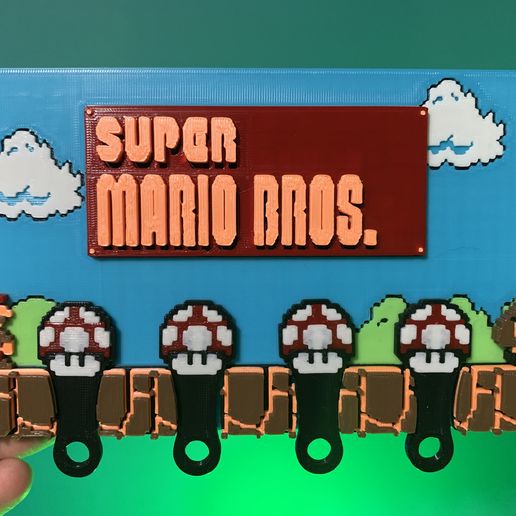 🔑 Super Mario Key Holder・Archivo STL para Impresión 3D・Cults