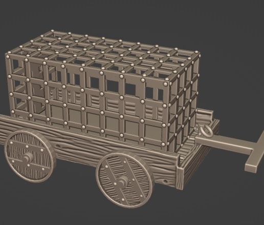 STL file Medieval prisoner cart 🛒 ・3D printable design to download・Cults
