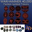 ⚔ Warhammer 40k Faction Symbol Game Piece Tokens 16 WH40k Factions・Free ...