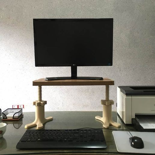 🏢 Adjustable Monitor Stand – 3D Printable (No VESA Mount Needed)・ STL ...