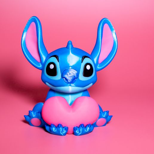 💜 Stitch Valentine Figure with Heart – Multi-Part 3D Print – AMS ...