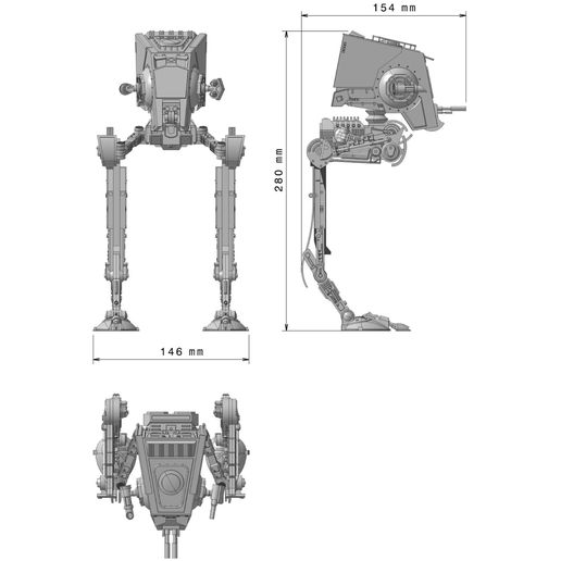 ⭐ Star Wars ATST Walker - Ready to print - with instructions・ STL File ...