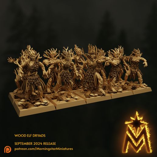 3D file Wood Elf Dryads | 32mm Scale Presupported Miniatures 🪵 ・3D ...