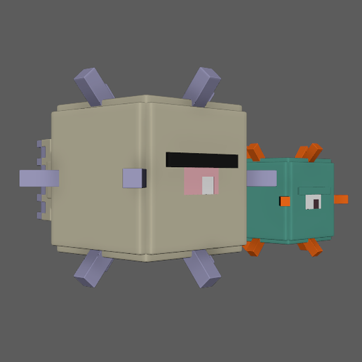 🦸 Minecraft Guardian Minifigure・ STL File for 3D printing・Cults