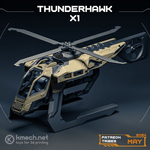 🚁 Thunderhawk X1 Helicopter・ STL File for 3D printing・Cults
