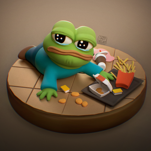 🐸 Sad Pepe (+Supports)・ STL File for 3D printing・Cults