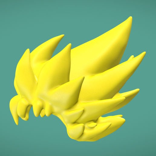 💇 Goku Hair SSJ Yellow Dragon Ball Z・ STL File for 3D printing・Cults