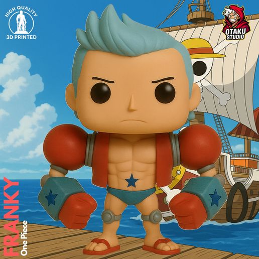 🎨 Funko Pop Style Franky - One Piece FAN ART 3D Model・ STL File for 3D ...