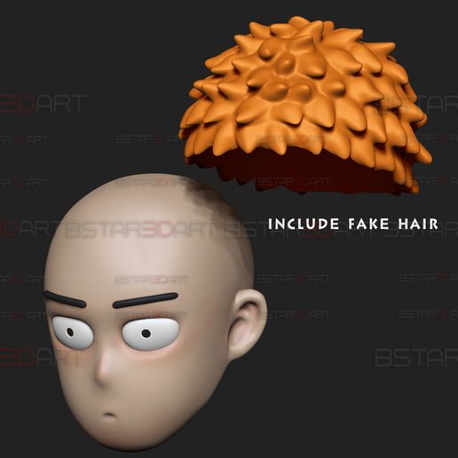 👊 Saitama Head Mask Decor Wearable - One Punch Man Cosplay・ 3D File for ...