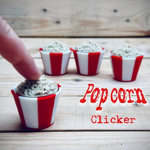 🍿 Popcorn clicker・ STL File for 3D printing・Cults