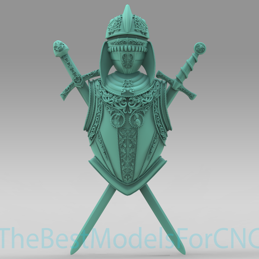 📁 3D Model STL File for CNC Router Laser & 3D Printer Knight Shield and ...