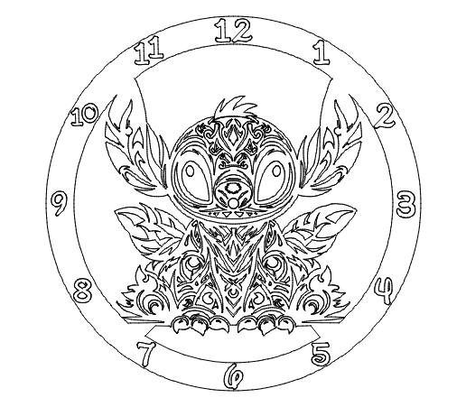 DXF file clock Stitch laser cutting 🕰️ (SVG)・3D printing template to ...