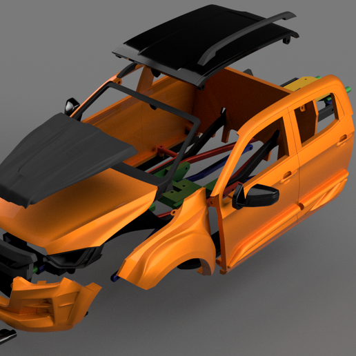 🚁 RC ISUZU D-MAX BODY WITH OWN CHASSIS 1:12 (NO CASE)・ STL File for 3D ...