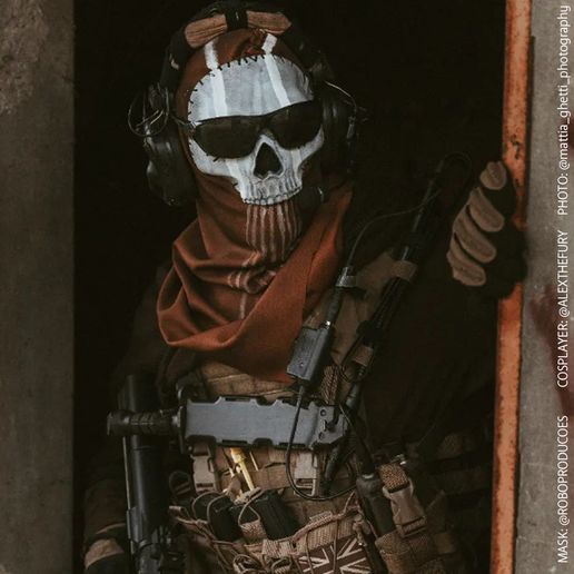 👻 GHOST MASK MW2 SIMON RILEY - CALL OF DUTY - MODERN WARFARE - 3 ...