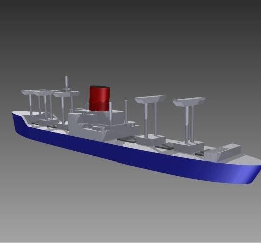 🚢 C4 (Mariner) Class Cargo ship 1:1200 scale・Free 3D File for ・Cults