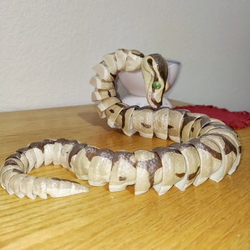 🐍 Ball Python Snake articulated toy, print-in-place body, snap-fit head ...