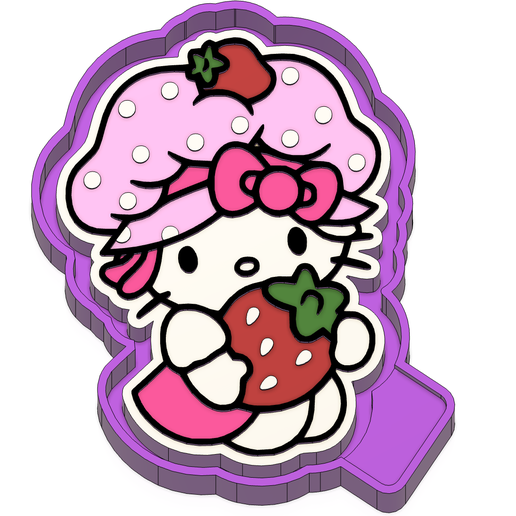 🍓 Strawberry Shortcake Hello Kitty Freshie STL Mold Housing・ STL File ...