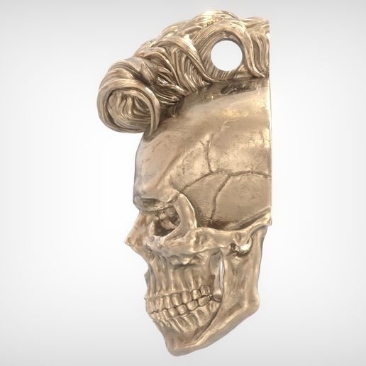 💀 Mohawk Human Skull Pendant・ STL File for 3D printing・Cults