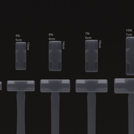 🔨 Miniature Sledgehammer (5 different sizes) 1/24, 1/35 for diorama ...