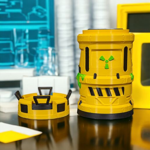 🥫 Toxic Waste Can Holder・ 3D File for 3D printing・Cults