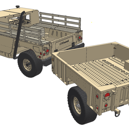 🚐 3D Printed RC Trailed M1101 by AN3DRC・ 3D File for 3D printing・Cults
