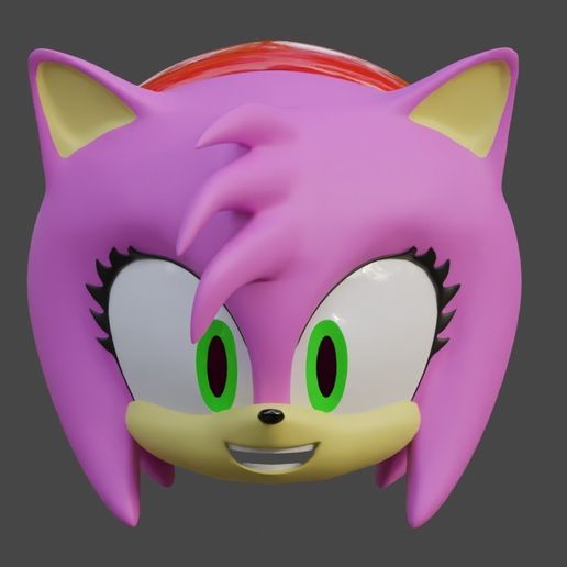 🌹 Amy Rose Head For Cosplays・ STL File for 3D printing・Cults