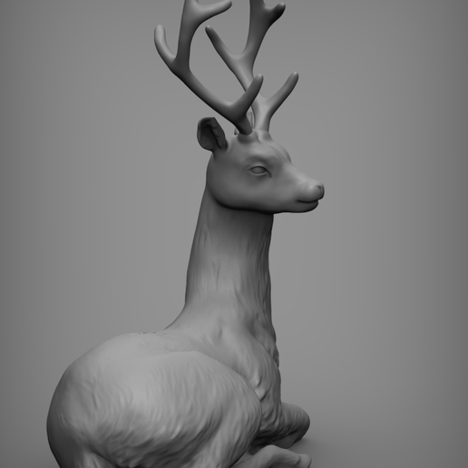 STL file Horned deer 🦌 (OBJ and 3MF)・3D print design to download・Cults