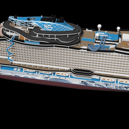 🚢 NCL NORWEGIAN PRIMA print-ready model・ STL File for 3D printing・Cults