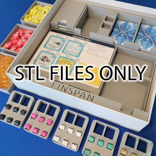 ♟ Finspan insert / organizer with individual player trays・ 3D File for ...