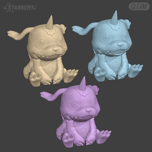 🐉 Gabumon Chibi 3 Models Digimon Adventure Easy Print・ 3D File for 3D ...