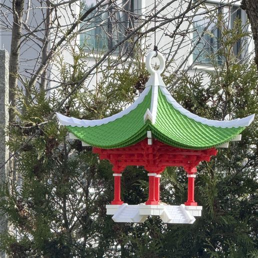 🕍 Japanese Air Temple Bird Feeder・3D Print・Cults
