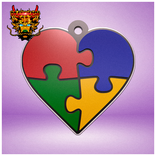 🗝️ Keychain World Autism Day・ STL File for 3D printing・Cults