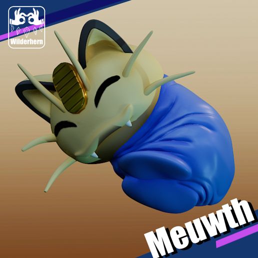 💤 Meowth sleep pokemon・ STL File for 3D printing・Cults