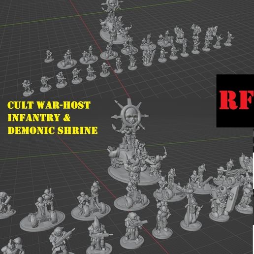 💂 cult guard cult-leader themed multi-set・ OBJ File for 3D printing・Cults