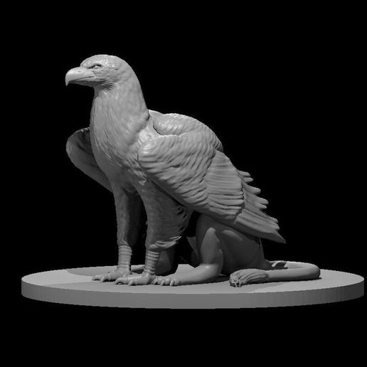 🦅 Grumpy Griffon Sitting - cartoony looking and regular・Free 3D File ...