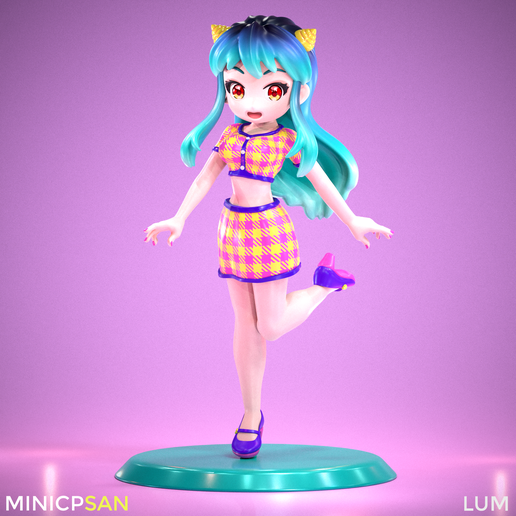 🎨 Lum - Colorful Retro Charm Outfit - Urusei Yatsura Anime Figure - 3D ...