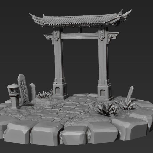 🎲 Base Asian Gate・ 3D File for 3D printing・Cults