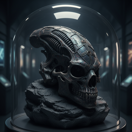 👽 Alien Skull Fossil – Sci-Fi Horror Decor Model・ STL File for 3D ...