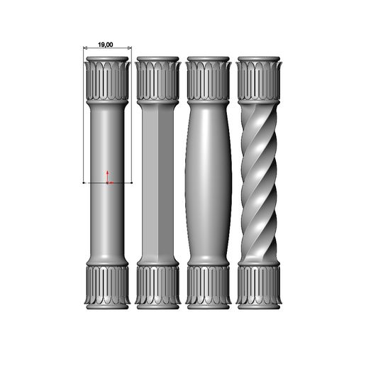 📜 Rounded leaf scroll moroccan arabic miniature pillar columns 3D print ...